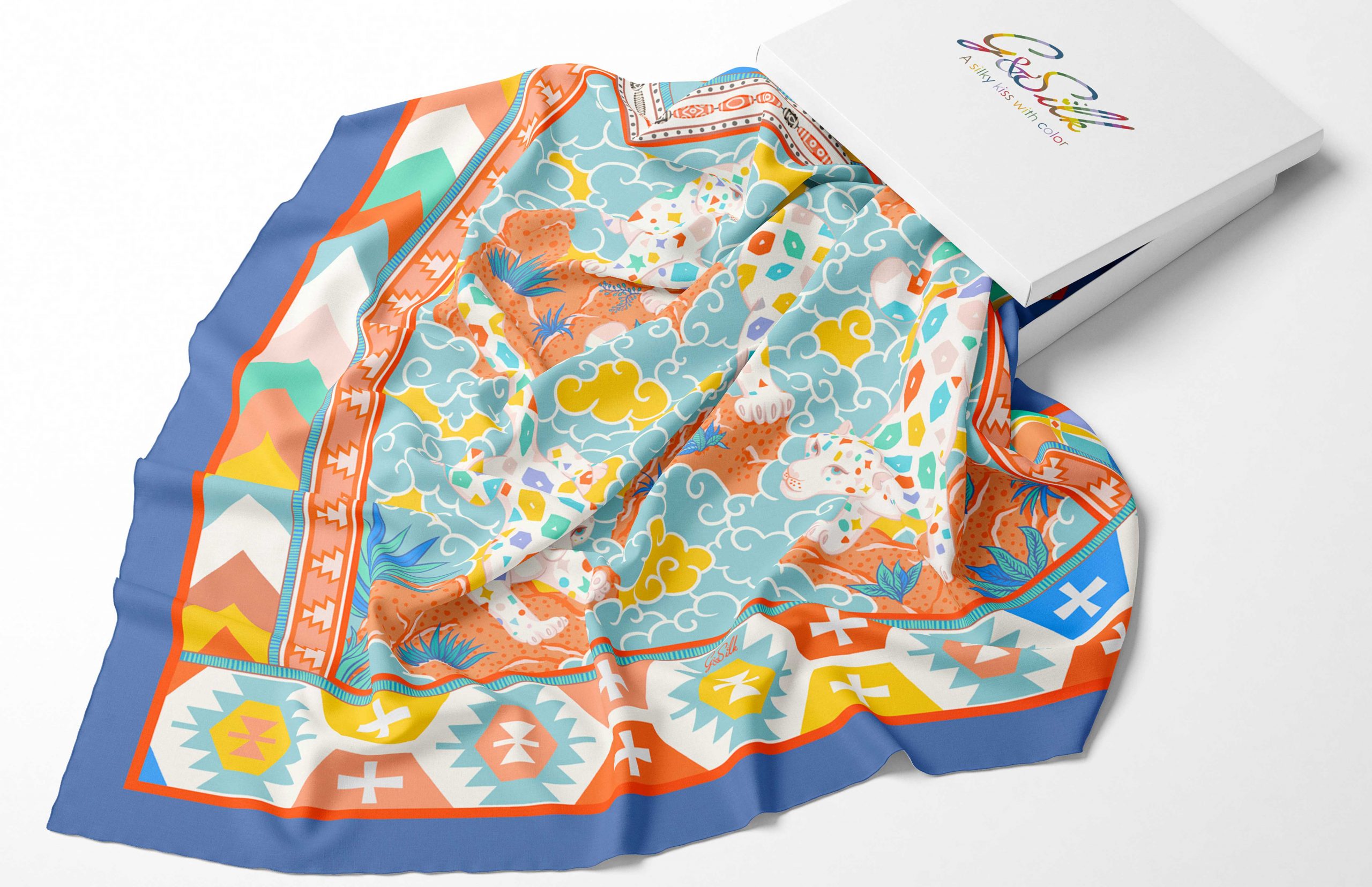 Karolinko : Karolina Sato Design | Snow Leopards Scarf Design