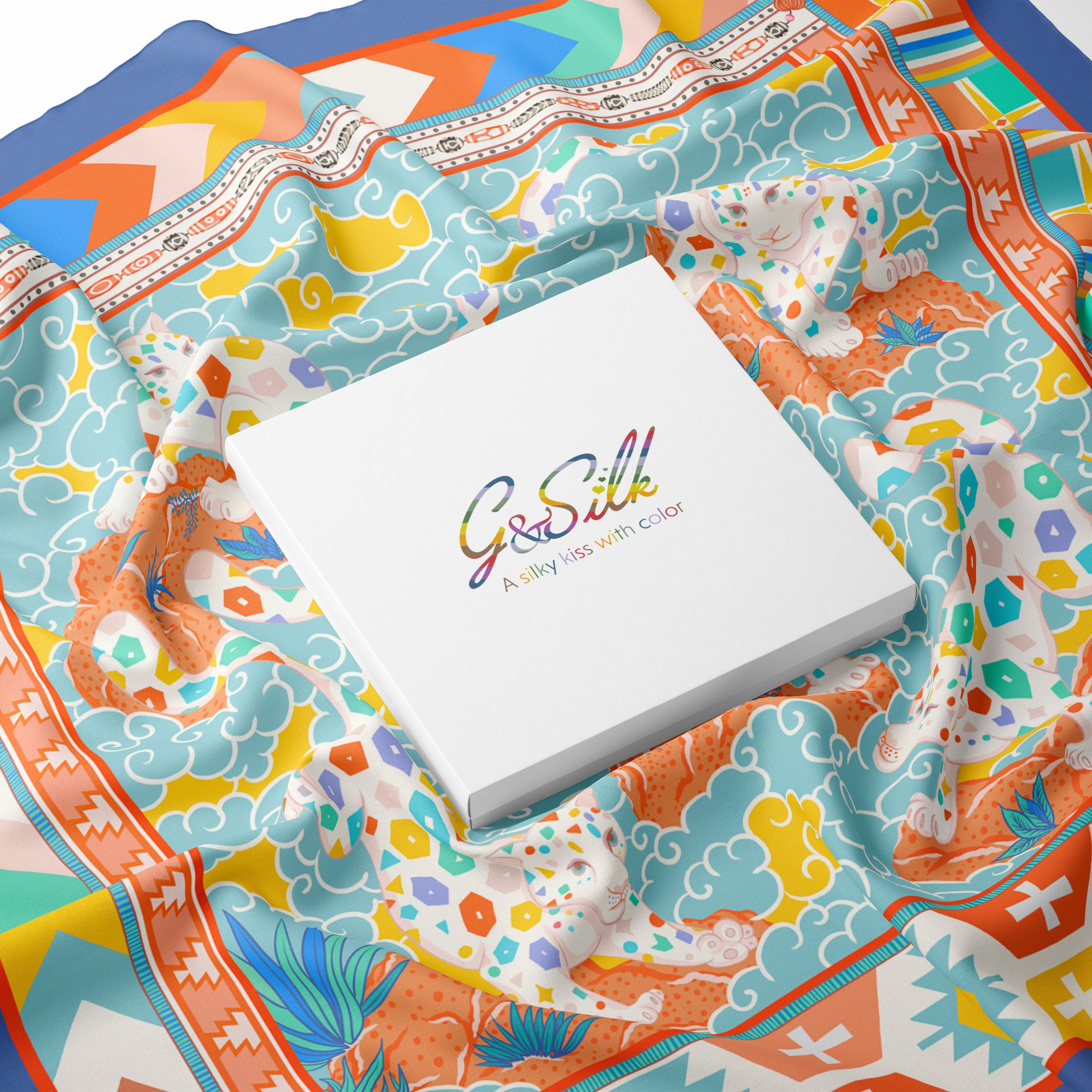 Karolinko : Karolina Sato Design | Snow Leopards Scarf Design